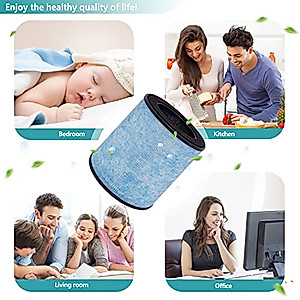 Lhari 2-Pack MK03 Air Filter Replacement, Compatible with AROEVE Air Purifier DH-JH03 and POMORON MJ003H Air Purifier, H13 Grade True HEPA Filter 4-in-1