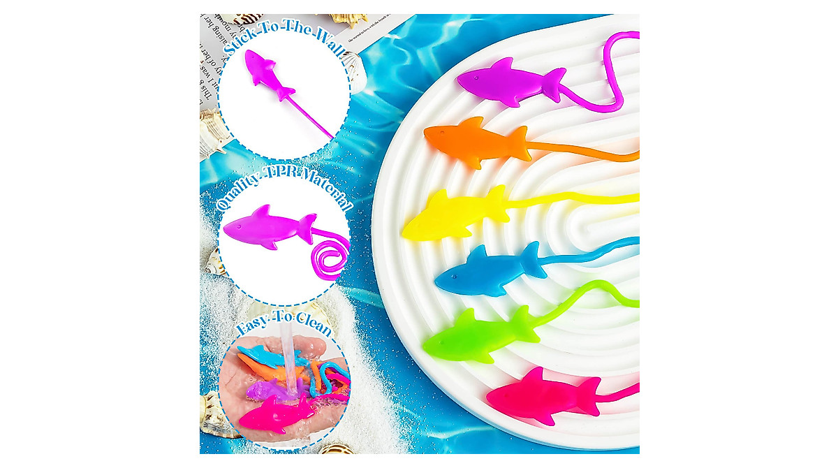 25 PCS Sticky Shark Toys - Fun Party Favors for Kids