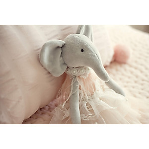 Inspired by Jewel Daisy The Elephant Premium Quality Floppy Elephant Plush Doll Gift with Delicate Pink & Lace Tutu | Elegant Feather & Pearl Details | Playable Toy with Movable Legs & Huggable Arms