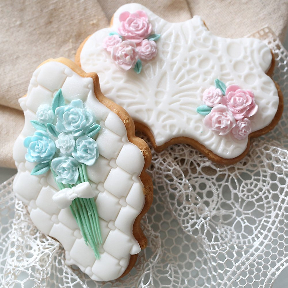 Plaque Frame Cookie Cutter 4Pcs/Set, Stainless Steel Pastry Biscuit Cookie Cutter Set Fondant Pancake Cutters Mold (Style 1)