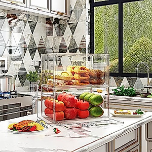 MSHOMELY Large Bread Box for Kitchen Countertop 3 Packs Bread Storage Container, Clear Bread Box for Homemade Bread, Bread Keeper with Bread Bags & Stickers, Bread Bin, Pantry Organziers and Storage