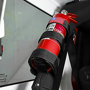 Adjustable Roll Bar Fire Extinguisher Mount Holder 3 lb for Jeep Wrangler Unlimited CJ YJ LJ TJ JK JKU JL JLU 4XE,Black with USA Flag Pattern