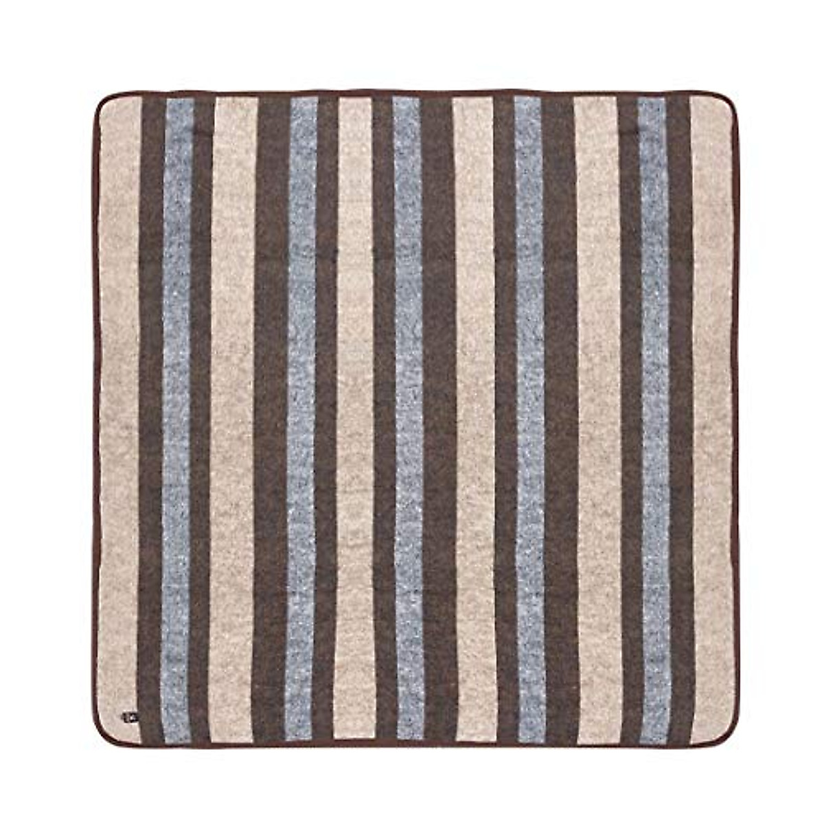 Alpaca Warehouse Alpaca Sheep Wool Blanket King/Full-Queen/Twin Size Thick Heavyweight Comfortably Warm - Great for Outdoor Use - Striped Design (Beige/Brown/Gray, King)