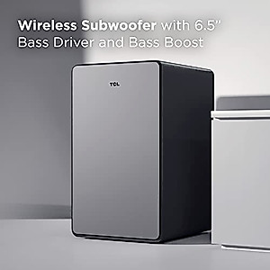 TCL 5.1ch Sound Bar with Wireless Subwoofer (Q6510, 2023 Model), Dolby Audio, DTS Virtual:X, 430W, Built-in Center Channel Speaker, 2 Rear Surround Sound Speakers, Wall Mount/HDMI Cable Included,Black