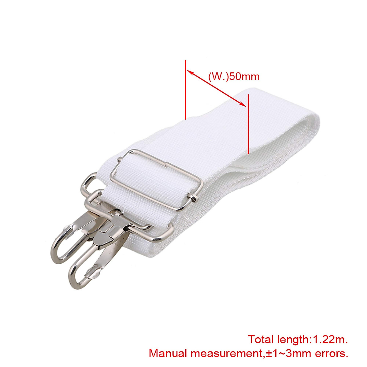 Yibuy 1.97inch Wide White Nylon Adjustable Snare Drum Sling Strap Belt Marching Percussion Accessory