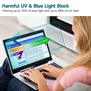 2 Pack 17 Inch Anti Blue Light Screen Protector for Dell XPS 17/Dell Precision 17", Reduce Eye Strain Anti Glare Blue Light Blocking Screen Protector for 17’’ with 16:10 Resolution Laptop