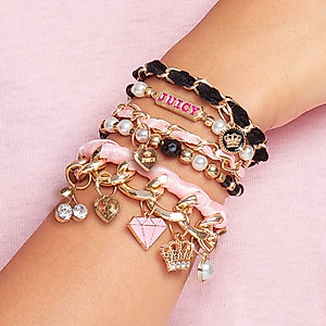 Juicy Couture Mini Chains and Charms Bracelet Kit - DIY Charm & Friendship Bracelet Making Set with Beads, Charms & Cords - Create 5 Bracelets, Arts & Crafts Gift for Girls Tweens Ages 8+