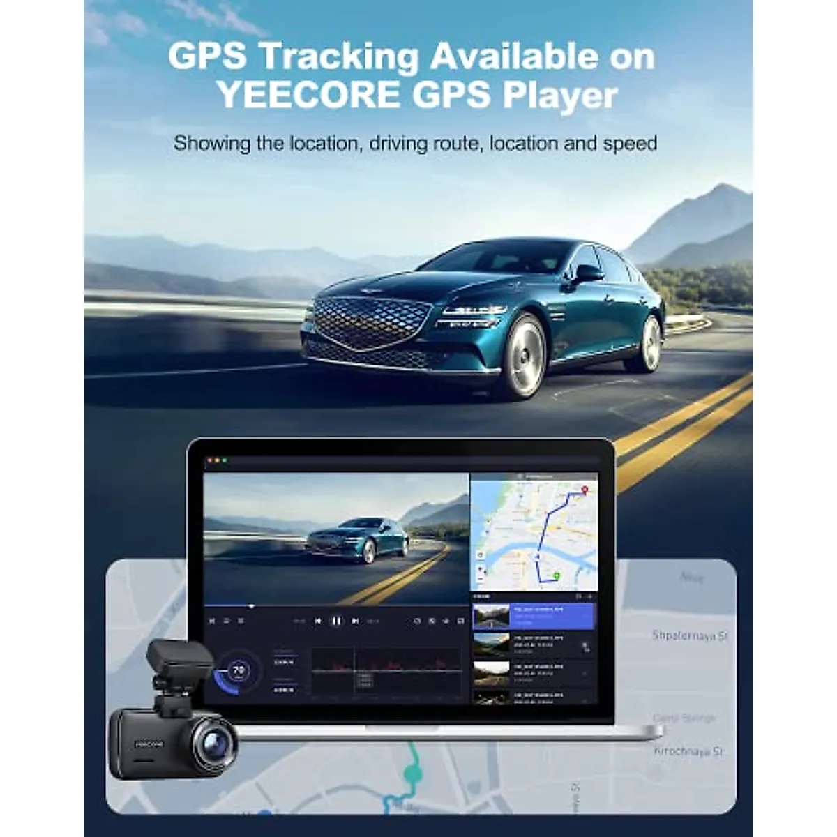 Yeecore D11 Dash Cam 4K, Built in WiFi GPS, Touch Screen Mini Car Camera Front, Sony Night Vision, Parking Monitor, Loop Recording G-Sensor, Dash Camera for Cars with Free App, HDR and Starvis Sensor