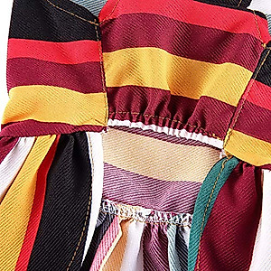 Zunea Dog Dress for Small Dogs Girl Striped Summer Puppy Princess Skirt with Bowtie Elegant Party Wedding Birthday Costume Outfits Pet Pullover Sundress Doggie Chihuahua Toy Poodle Clothes Apparel XS