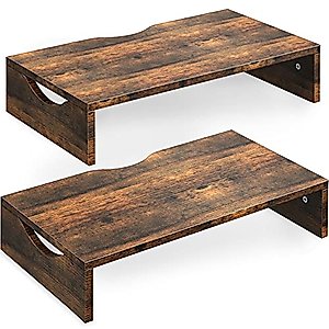 Zimilar 2 Pack Monitor Stand Riser, Wood Monitor Riser for 2 Monitors, Premium Wooden Dual Monitor Stand Laptop Stand for Home & Office