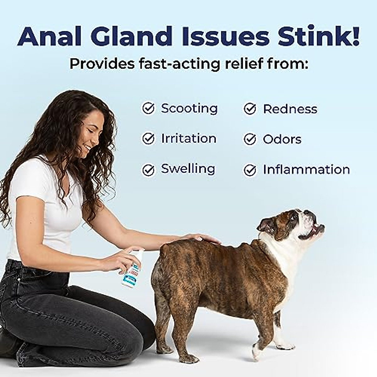 Glandex Medicated Dog Anal Gland Spray - Pain Relieving & Anti-Itch Formula to Soothe Inflamed Anal Glands in Dogs & Cats - Fast Acting Clinical Formula - Vet Recommended - Boot The Scoot (4oz)