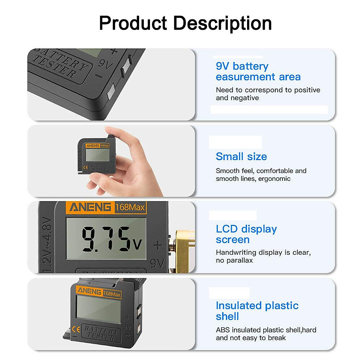 New Generation Universal Digital LCD Battery Tester for AA AAA C D 9V Button Cell