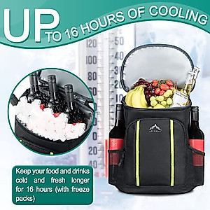 GoHimal Cooler Backpack Insulated Leak Proof 30 Cans Large Capacity with Multiple Pockets Black