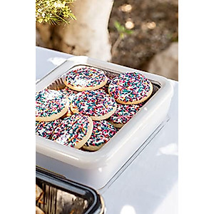 Fancy Panz Classic, dress up & protect your foil pan. Half size foil pan & serving spoon included. Made in USA. For use with hot or cold food (White)