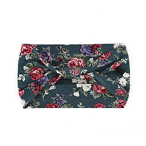 Bohend Boho Button Headband Wide Stretchy Daily Use Knotted Headwear Sport Athletic Yoga Gym Hair Accessories for Women and Girls(3pcs) (J)