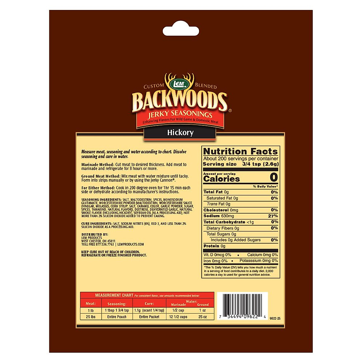 Backwoods Hickory Seasoning with Cure Packet