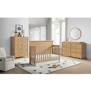 Soho Baby Everlee Crib to Toddler Bed Guard Rail Conversion Kit, Honey Wood