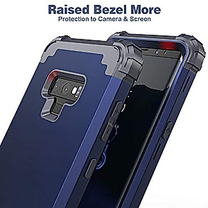 IDweel Galaxy Note 9 Case, Note 9 Case Blue for Men, 3 in 1 Shockproof Slim Hybrid Heavy Duty Protection Hard PC Cover Soft Silicone Rugged Bumper Full Body Case for Galaxy Note 9, Blue