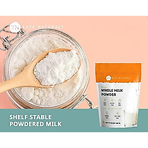 Dry Whole Milk Powder for Baking and Coffee (12oz) - Kate Naturals. Dried Powdered Milk for Adults. RBST-Free. Substitute For Liquid Milk. Milk Whole Powder for Milkshakes. Made In USA.