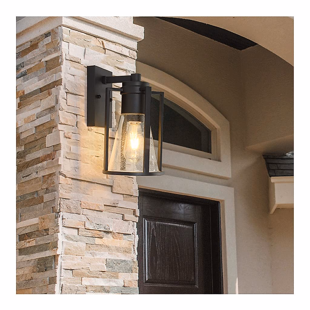 Black with 6W LED Bulb High Transmittance Lampshade Outdoor WallMounted Lamps,Waterproof and Rust Proof Exterior Wall Lamps,Suitable for Home Garden Terrace Wall Lamps Garage Front Door