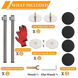 Undermount Sink Brackets, Stainless Steel Adjustable Sink Legs Installation and Repair Kit Support System with Waterproof Gloves for Kitchen, Bathroom(16.1-28.7inches)