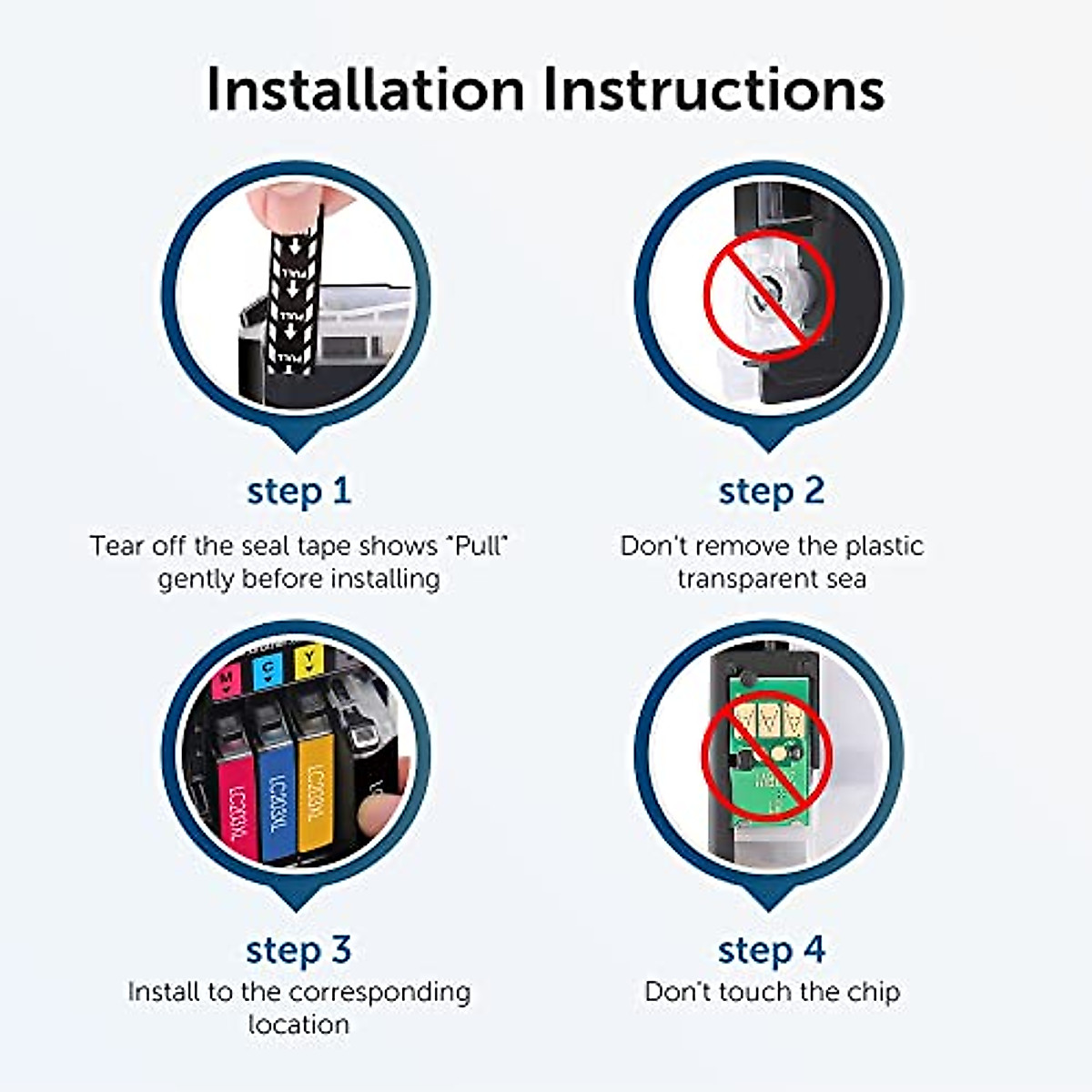 LC 203XL Compatible Ink Cartridge Replacement for Brother LC203XL Works with MFC-J480DW J880DW J4420DW J680DW (1 Cyan, 1 Magenta, 1 Yellow, 3 Pack)