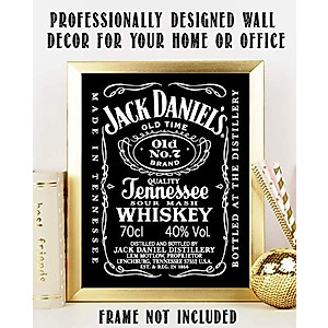Jack Daniels Whiskey Label- Wall Art Sign- 8 x 10"- Genuine Replica Print-Ready to Frame. Home Décor- Dining Décor. A Must For Tennessee Bourbon Whiskey Fans. Perfect Addition To Man Cave- Dorm-Bar.
