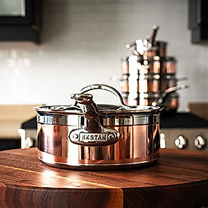 Hestan - CopperBond Collection - 100% Pure Copper Sauce Pan, Induction Cooktop Compatible, 1.5 Quart