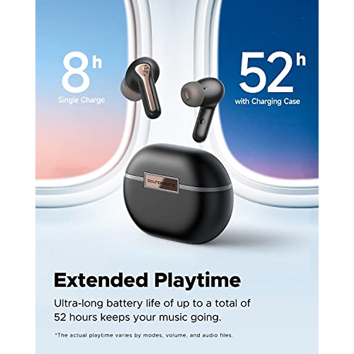SoundPEATS Capsule3 Pro Wireless Earbuds with Hi-Res and LDAC, 43dB Hybrid Active Noise Cancelling Bluetooth 5.3 Earphones with 6 Mics for Calls, 52 Hours of Playtime, Transparency Mode, Game Mode