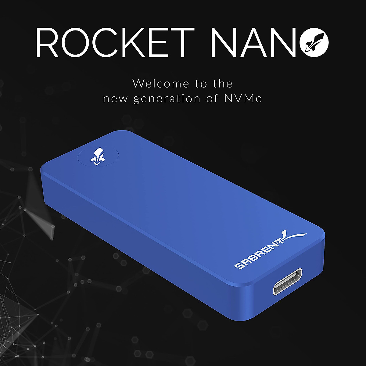 SABRENT 1TB Rocket Nano External Aluminum SSD (Blue) (SB-1TB-NANO-BLU)