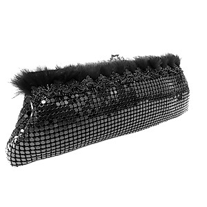 Frewahmesh Evening Clutch Metal Mesh Purse Bag for Cocktail Party Prom Wedding Banquet (Black-2)