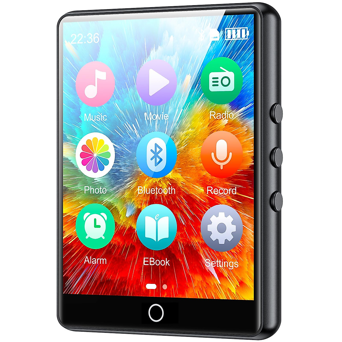 64GB Mp3 Player with Bluetooth 5.3, 2.8" Full Touch Screen Music Player, Portable Digital Lossless Media Player with FM Radio Speaker for Kids, Up to 128GB, Protective Case Headphones Included