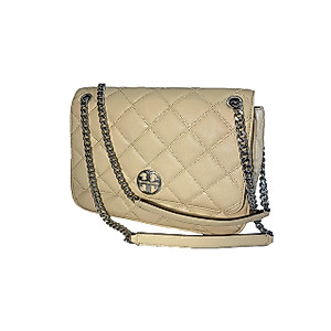 Tory Burch Willa Shoulder Bag New Cream One Size Quilted Leather Convertible Chain Strap