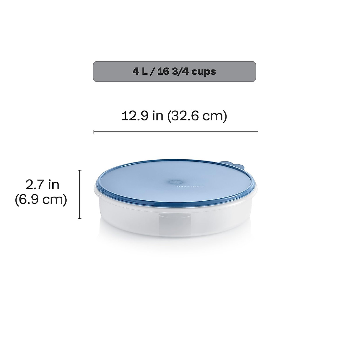 Tupperware Freeze & Go Round Container - Freezer Safe, Dishwasher Safe & BPA Free Container (4L/16.9 Cups)