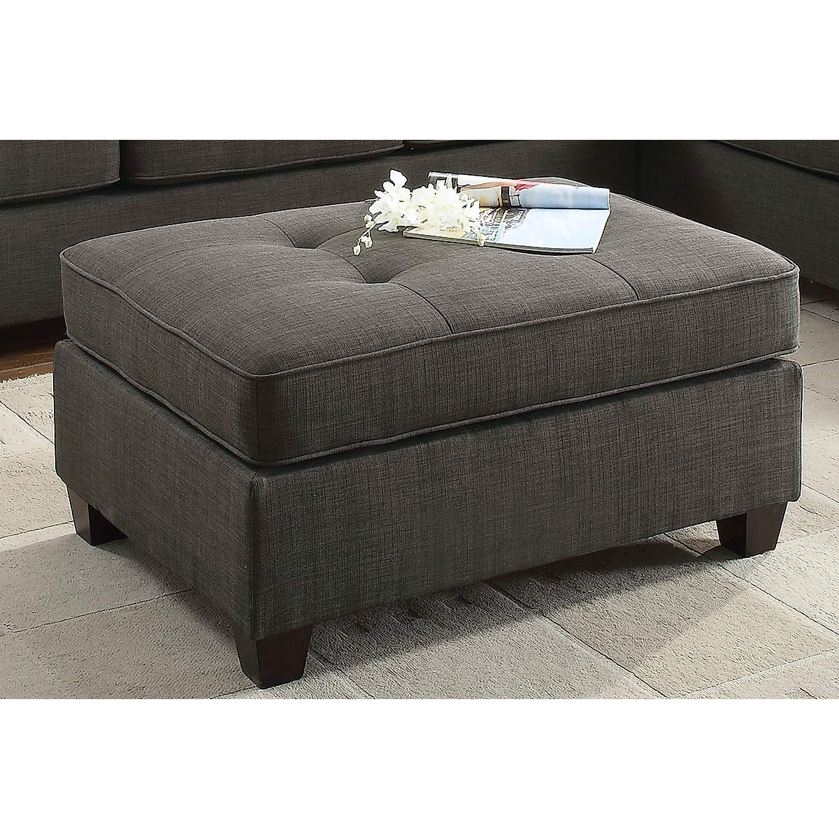 Poundex PDEX-F6988 2-Pcs Sectional Sofa, Black