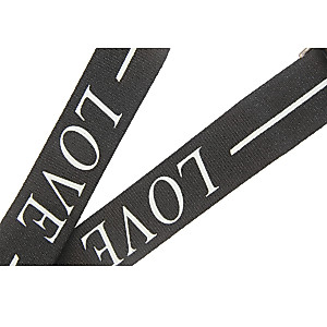 Duwi Wide Purse Strap Jacquard Guitar Style Strap Multicolor Canvas Adjustable Crossbody Bag Strap(l,Black,Black,Love)