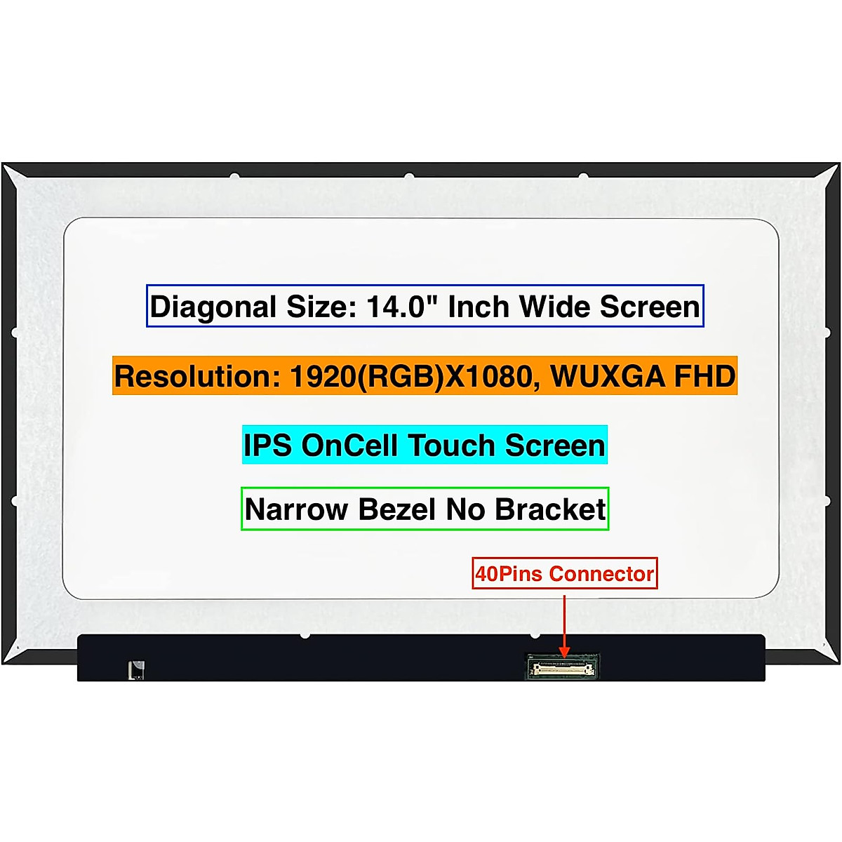 EM EMAJOR TECH New Screen Replacement for Lenovo FRU 5D10W46479 1920X1080 FHD OnCell Touch Replacement LED Screen Display with Set of Adhesive Tape