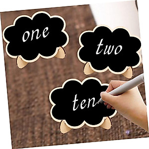 Ciieeo 10pcs Wood Decor Wood Bracket Light House Decorations for Home Miniture Decoration Wedding Signs Home Decor Miniature Holder Label Holders Mini Chalkboard Signs Food Household