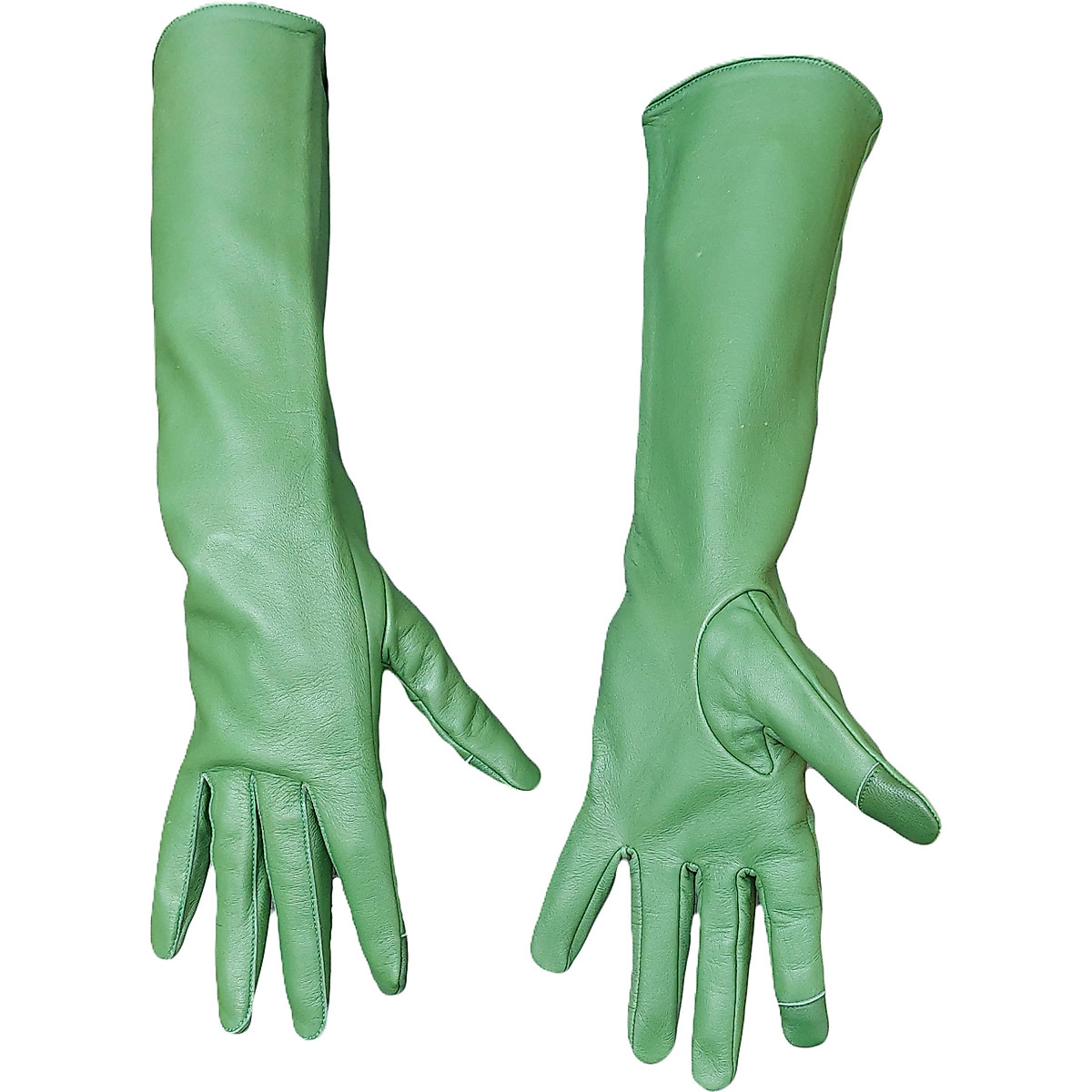 LEATHER LH HANDS Women's Unlined Genuine Sheep Leather Elbow Length Party Dress Gloves (40-42 cm) Long