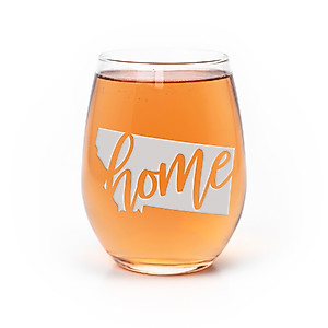 Montana State Stemless Wine Glass - Montana Gift, Montana Wine Glass, Montana Fan Gift