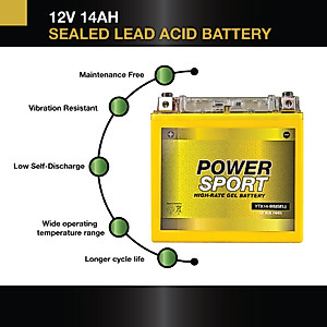 YTX14-BS Gel 12V 14AH 240CCA Battery for Honda ATV FourTrax TRX 300 350 450
