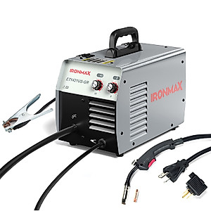 Goplus MIG 140 Welder, Flux Cored Welding Machine, 120V IGBT Arc Welding Inverter w/Integrated MIG Torch, Earth Clamp, Bonus Adaptor & Contact Tip