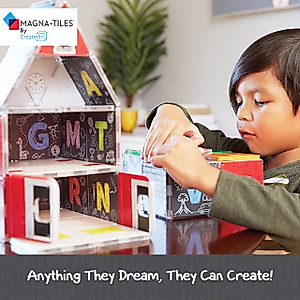 CreateOn Magna-Tiles ABC Schoolhouse Magnetic Tiles Structure-Building Set for Kids, Magnetic Kids’ Building Toys, STEM Toys for Ages 3+, 37 Pieces