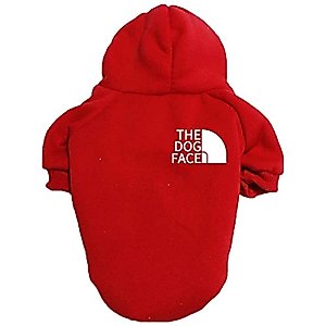 Dog Hoodie, Comfortable Soft Breathable Warm Dog Clothes, Outdoor Sports Dog Face Hoodie, for Small, Medium, and Large Dogs (XXX-Large, Red)