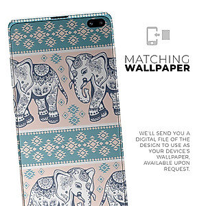 DesignSkinz Walking Sacred Elephant Pattern V2 Protective Vinyl Decal Wrap Skin Cover Compatible with The Samsung Galaxy S20 (Screen Trim & Back Glass Skin)