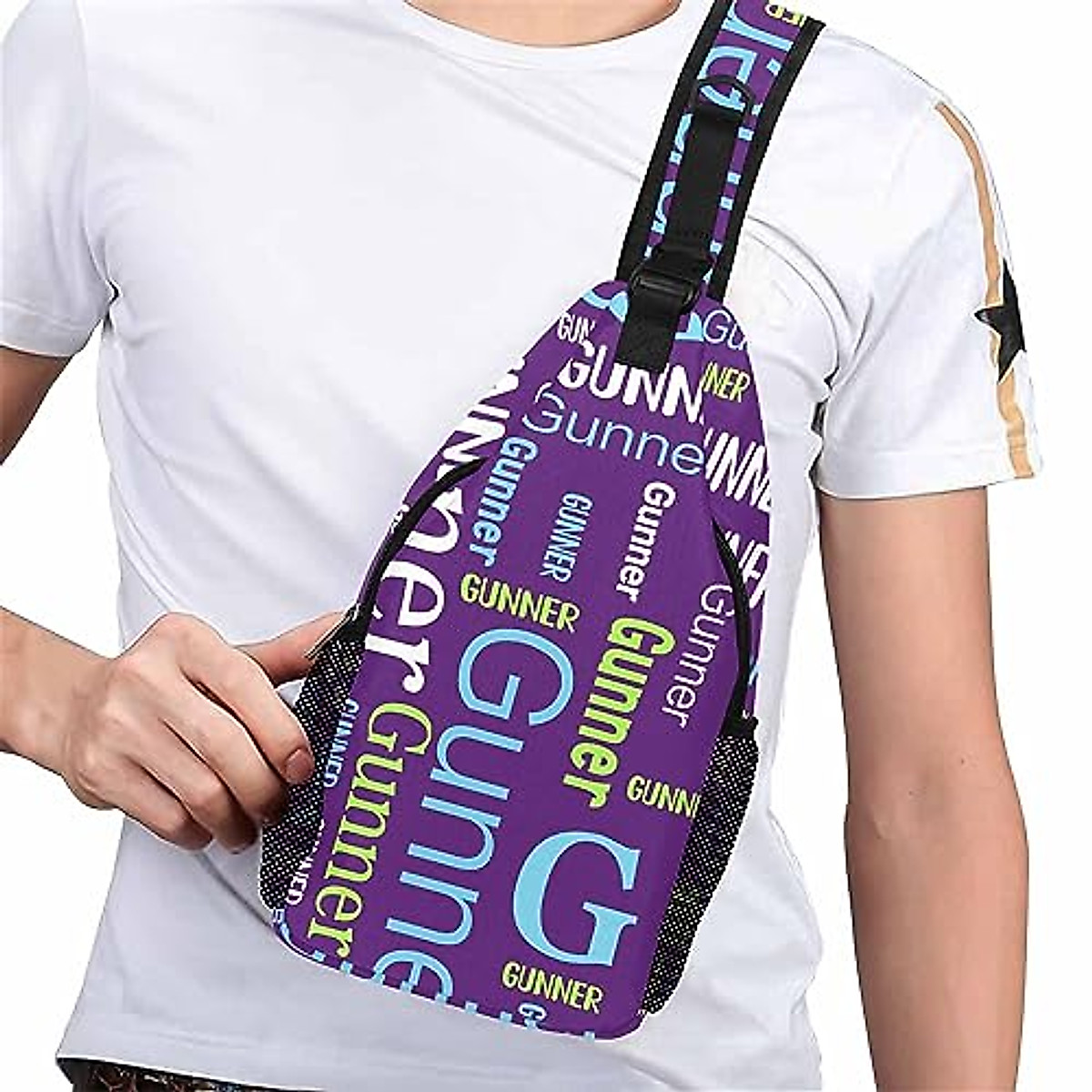 M YESCUSTOM Custom Sling Bag, Personalized Sling Bags for Men Women Customized Backpack with Your Name & Text Crossbody Chest Bag Walking Hiking Travel Daypack