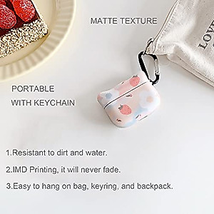 Zoelux Airpods pro case Cover with Keychain,Soft cat Ears airpods pro case Cute for girl Women Full Protective case Cover(Pinkflower)