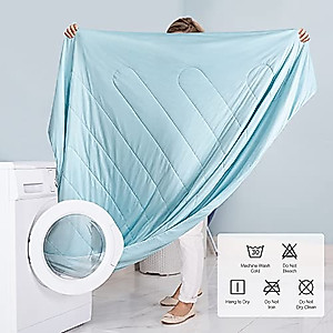 Kaisa Cooling Blanket for Hot Sleepers, Cooling Throw Twin Size, Double Side Cooling Technology, Light Weight Summer Blanket for Kids Adults, Cool Blanket for Bed Couch, Machine Washable, Blue