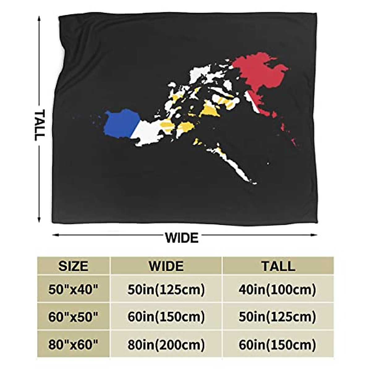 Philippines Terrain Map Blanket Printed Flannel Throw Blanket 50"X40" Anti-Pilling Blanket Bed Sofa Living Room Bedroom