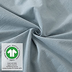 Ventidora 3 Piece Duvet Cover Set King Size,100% Organic Washed Cotton with Linen Feel Like Textured, Luxury Soft and Breatheable Bedding Set with Zipper Closure(1 Duvet Cover + 2 Pillowcases)